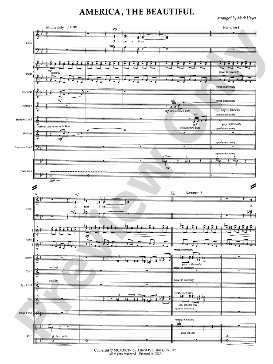 America, the Beautiful: Choral SoundPax: Samuel A. Ward - Digital Sheet ...