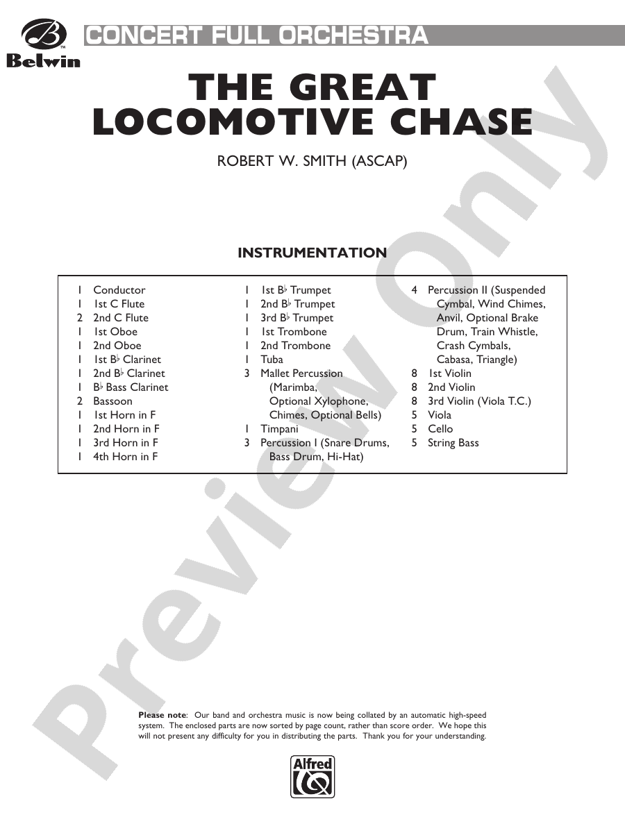 The Great Locomotive Chase: Full Orchestra Conductor Score & Parts ...