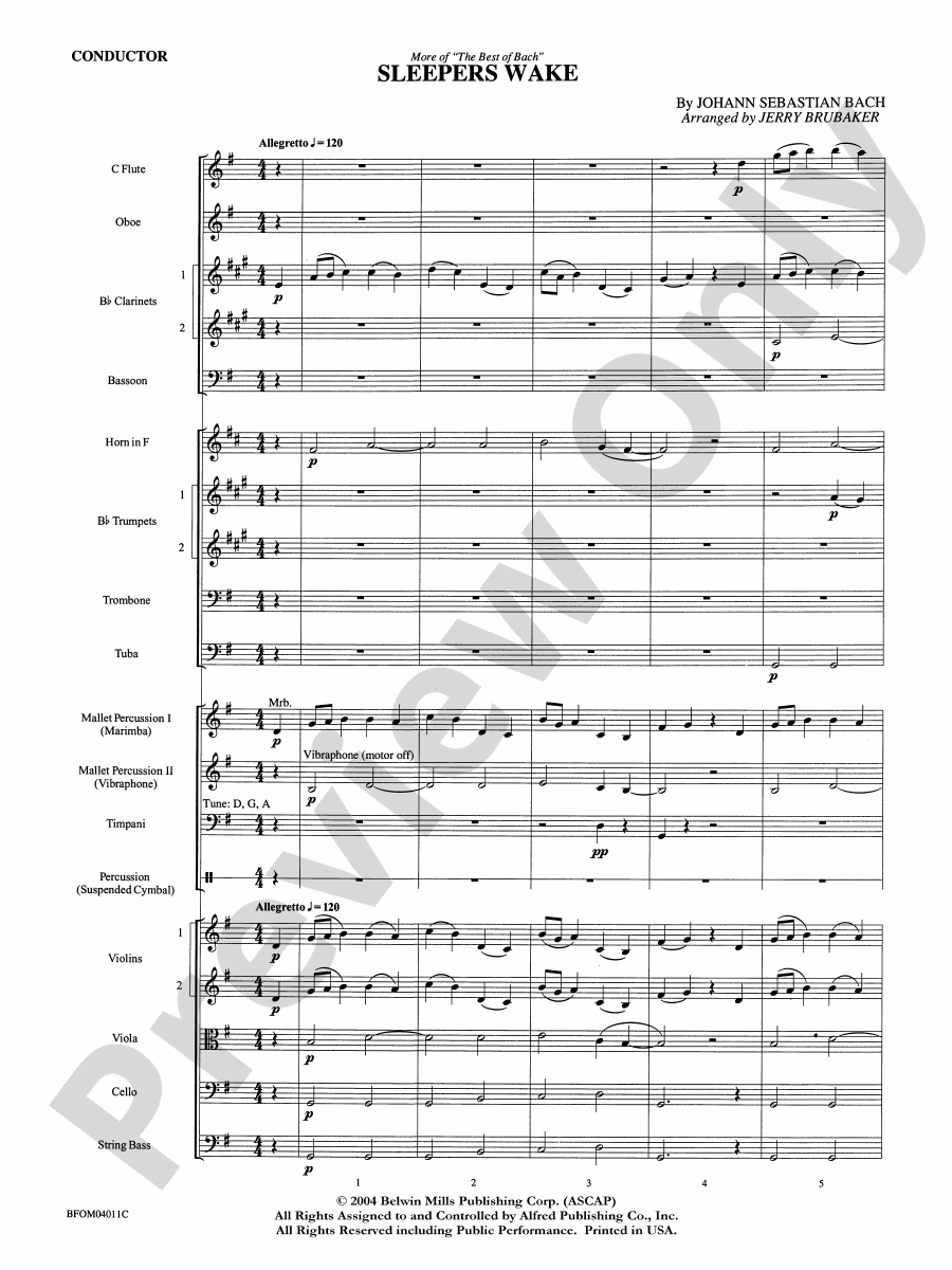 Sleepers Wake (More of the Best of Bach): Full Orchestra Conductor ...
