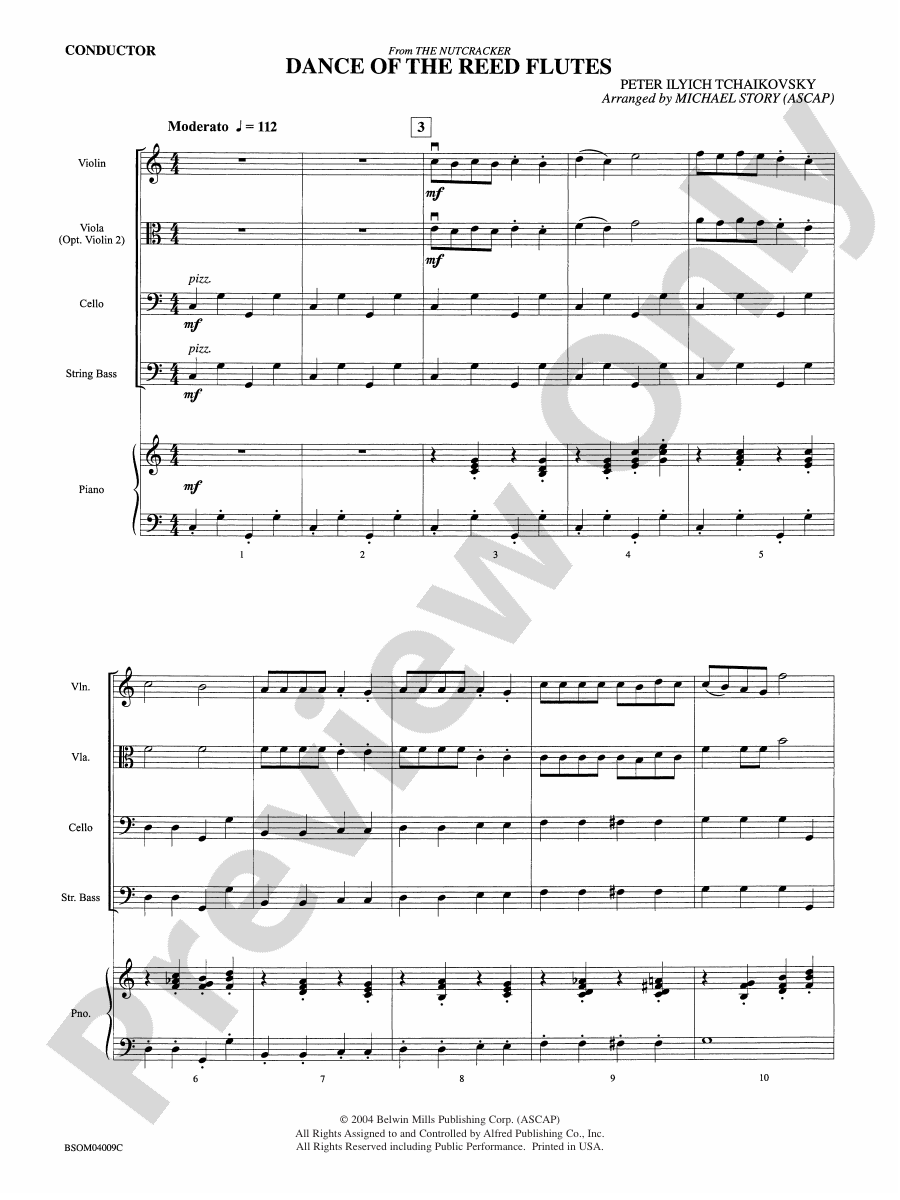 Dance of the Reed Flutes (from The Nutcracker): String Orchestra ...