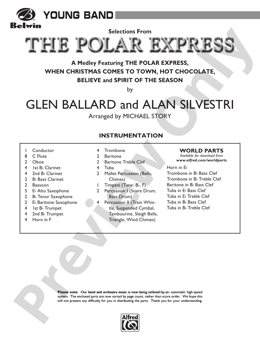 The Polar Express, Selections from: Concert Band Conductor Score ...