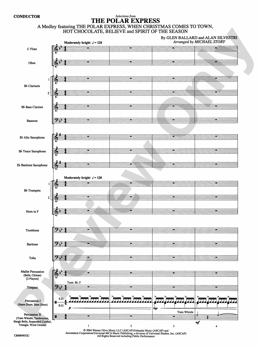 The Polar Express, Selections from: Concert Band Conductor Score ...