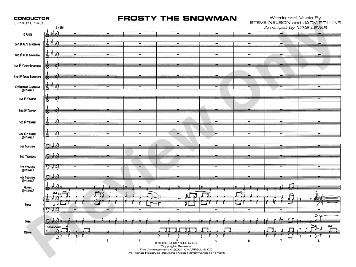 Frosty the Snowman: Jazz Ensemble Conductor Score & Parts: Steve Nelson ...
