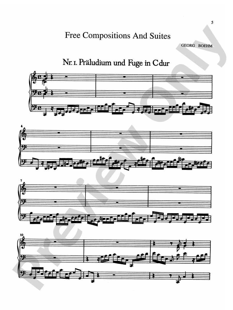 Boehm: Organ Works: Organ Book: Georg Boehm - Digital Sheet Music Download