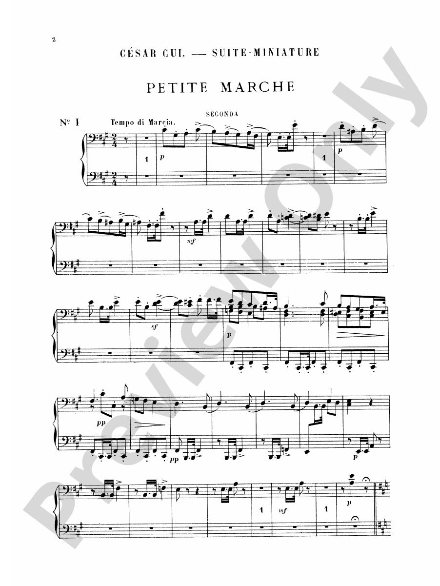 Cui: Suite Miniature: Piano Duet (1 Piano, 4 Hands) Book: César Cui ...
