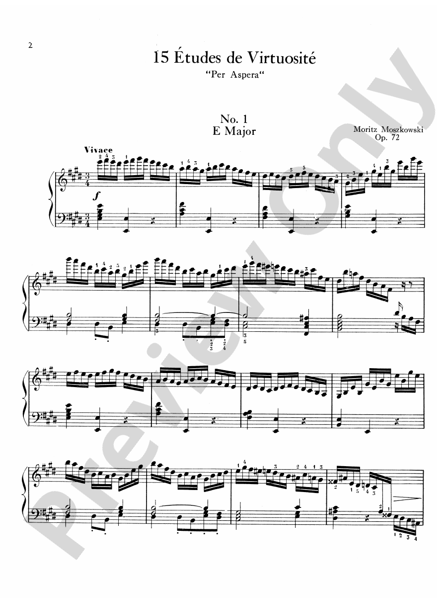 Moszkowski: Fifteen Études de Virtuosité, Op. 72: Piano Book: Moritz ...