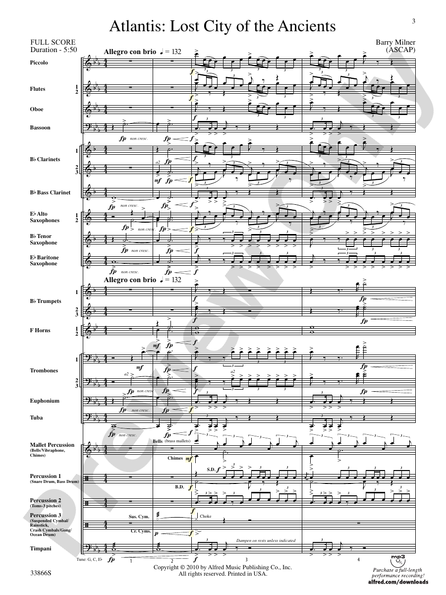 Atlantis: Lost City of the Ancients: Concert Band Conductor Score ...