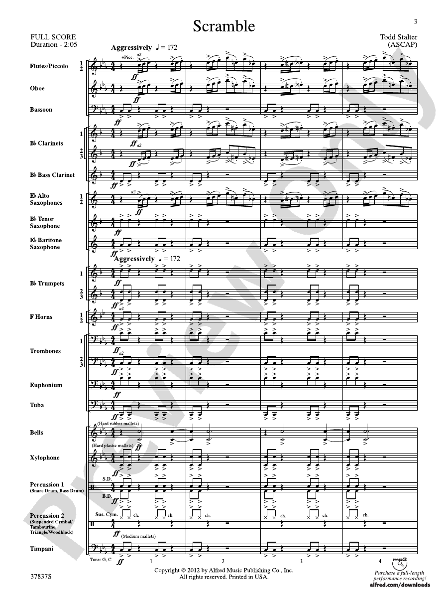 Scramble: Concert Band Conductor Score & Parts: Todd Stalter - Digital ...