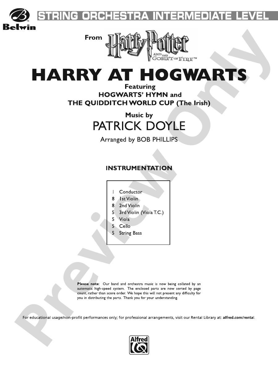 Harry at Hogwarts, Themes from Harry Potter and the Goblet of Fire ...