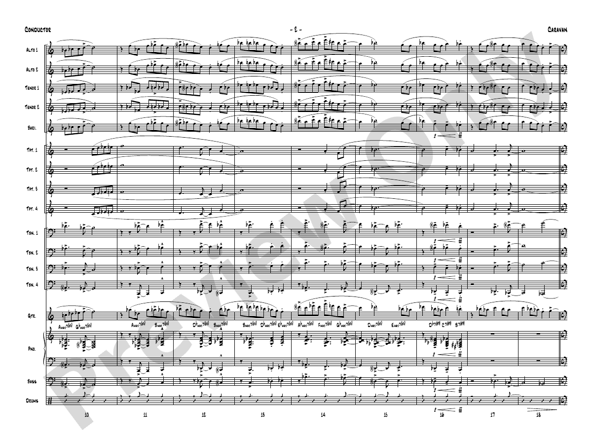 Caravan: Jazz Ensemble Conductor Score & Parts - Digital Sheet Music ...