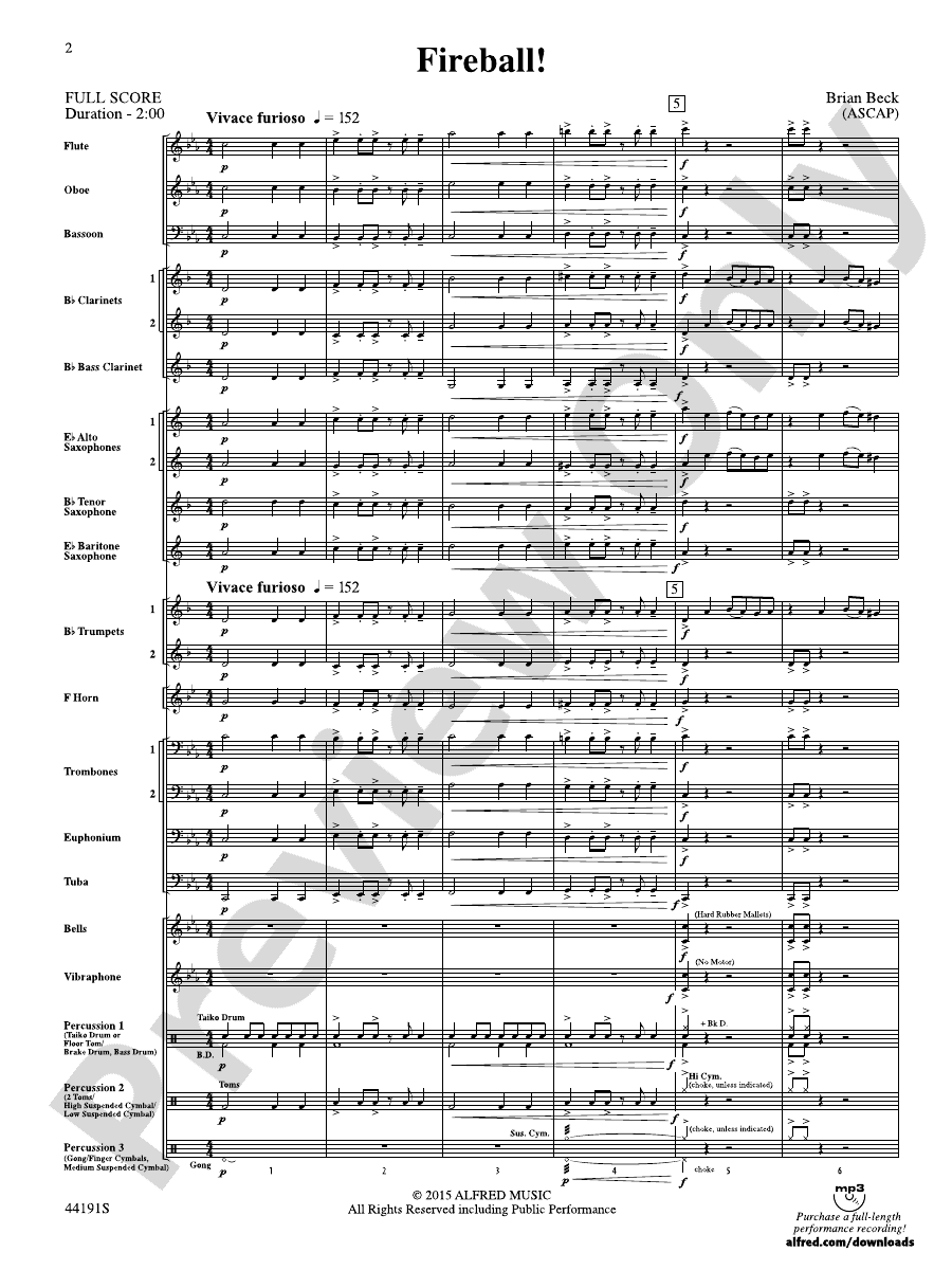 Fireball!: Concert Band Conductor Score & Parts: Brian Beck - Digital ...
