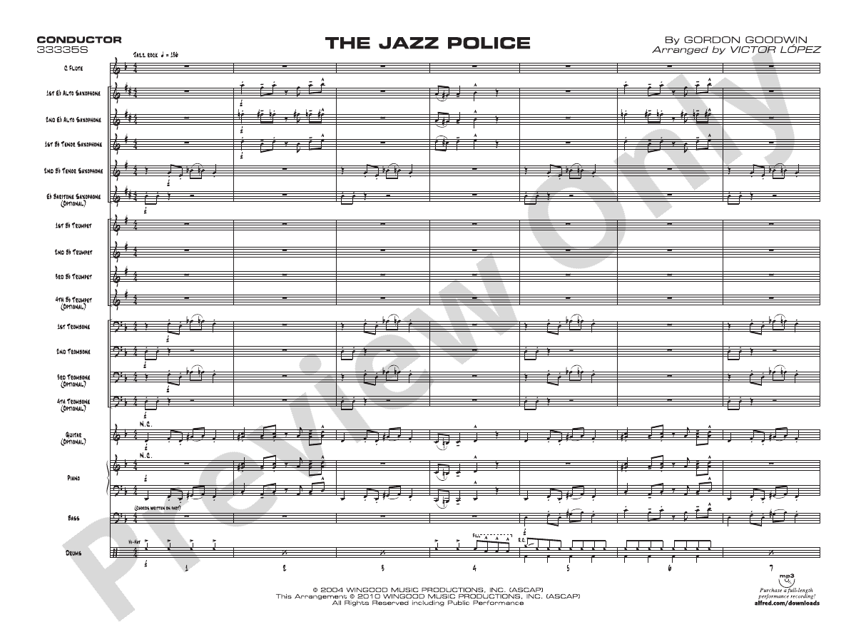 The Jazz Police: Jazz Ensemble Conductor Score & Parts: Gordon Goodwin - Digital Sheet Music ...