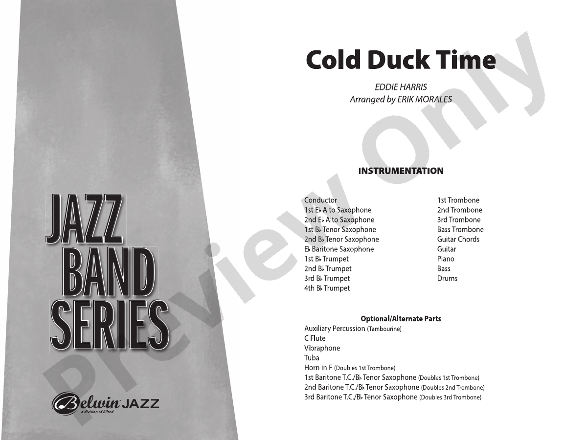 Cold Duck Time: Jazz Ensemble Conductor Score & Parts: Eddie Harris ...