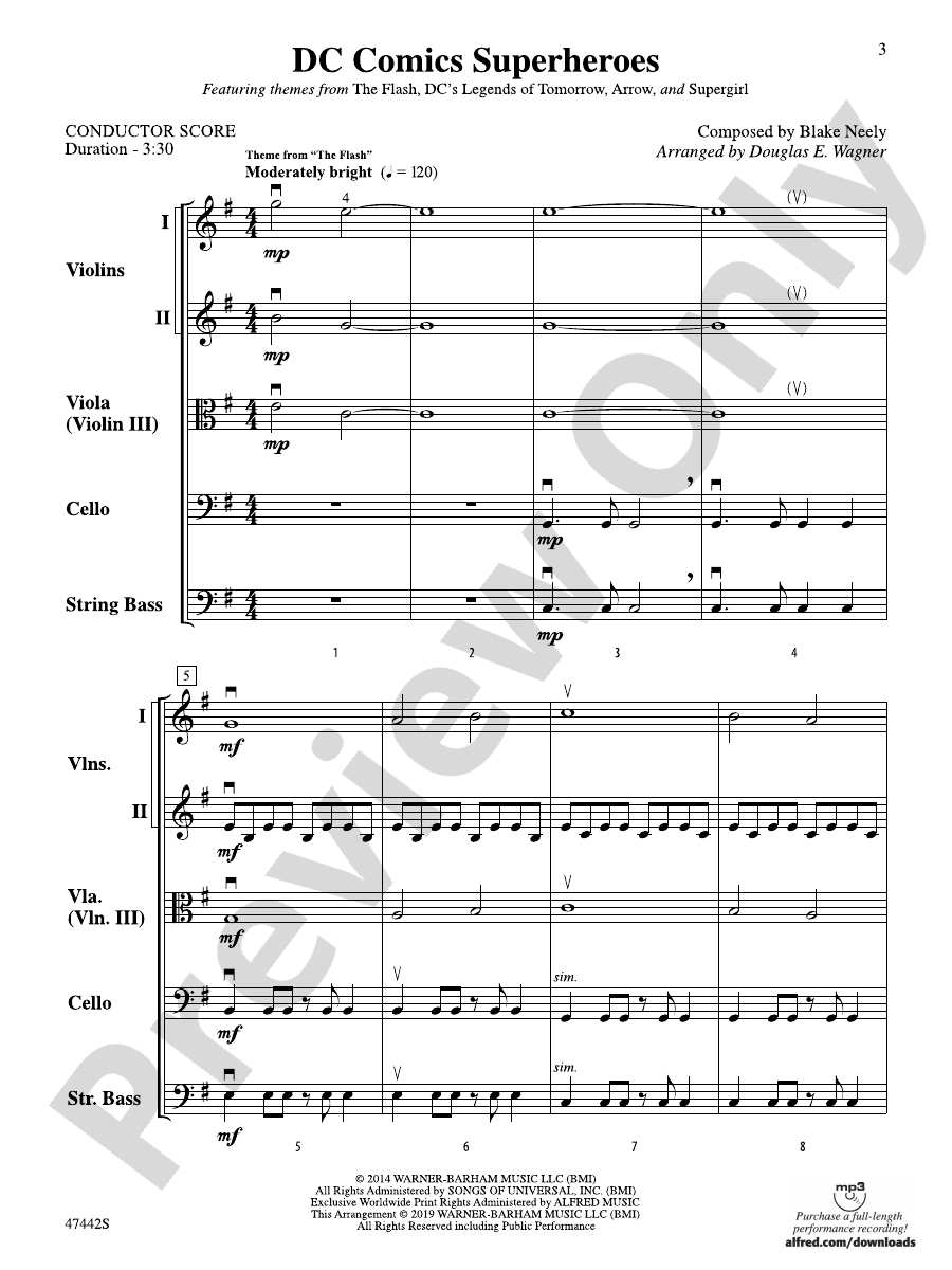 DC Comics Superheroes: String Orchestra Conductor Score & Parts: Blake ...