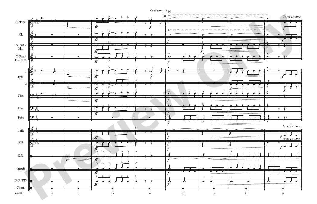 Superman Theme: Marching Band Conductor Score & Parts: John Williams ...