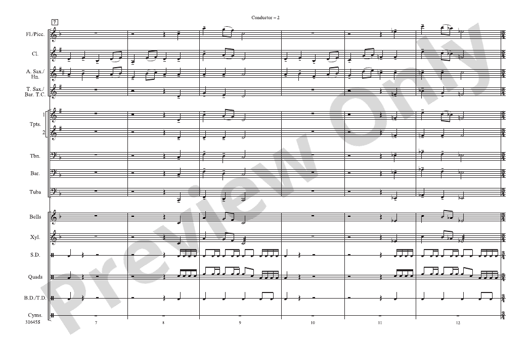 Promenade: Marching Band Conductor Score & Parts - Digital Sheet Music ...