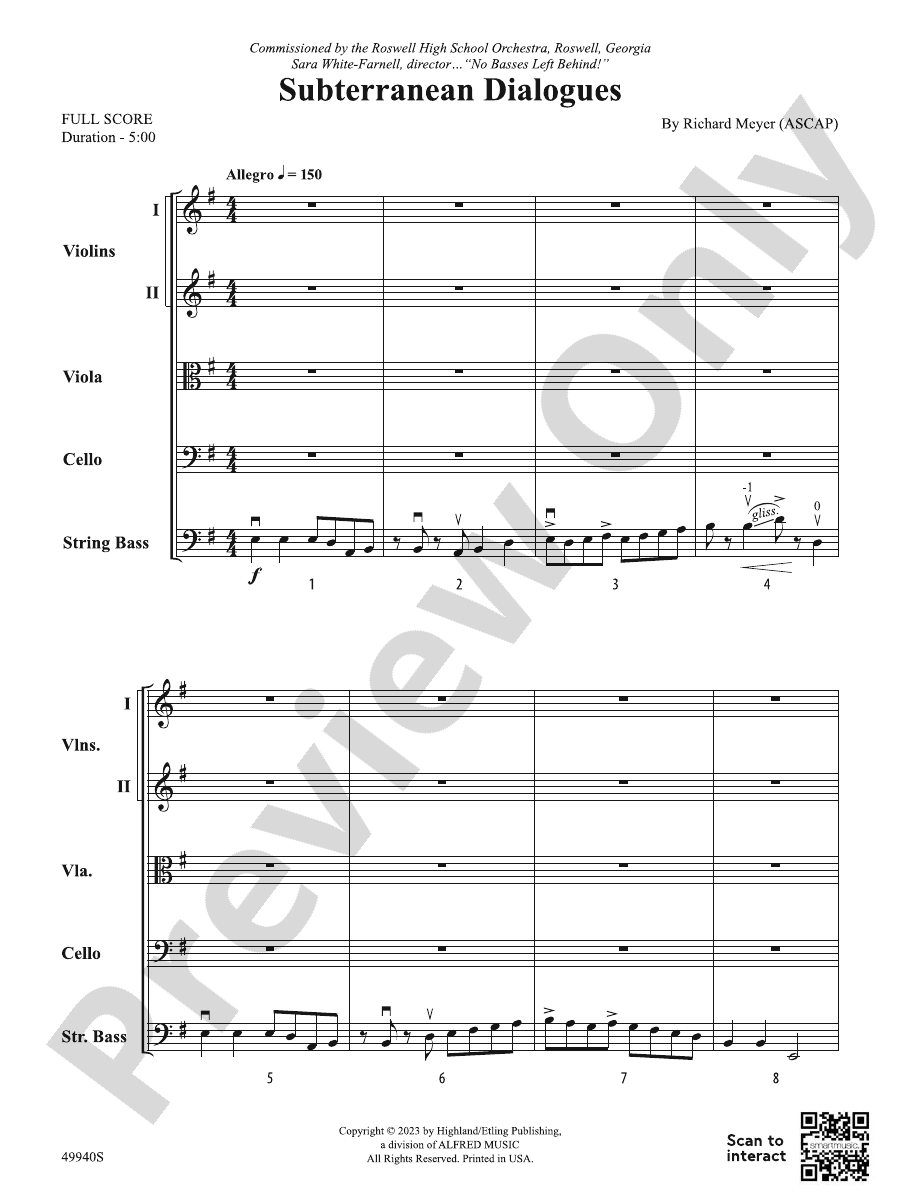 Subterranean Dialogues: String Orchestra Conductor Score & Parts: Richard Meyer - Digital Sheet ...