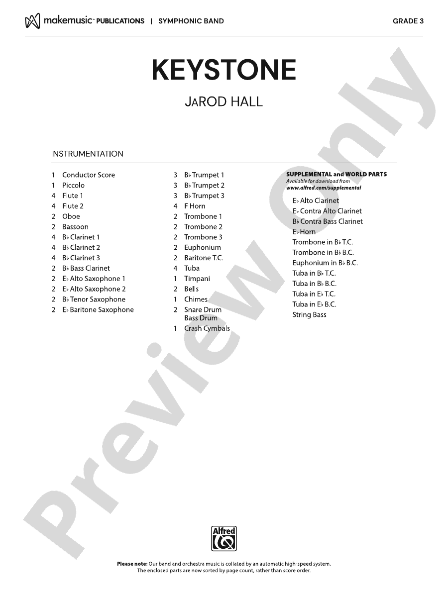 Keystone: Concert Band Conductor Score & Parts: JaRod Hall - Digital ...