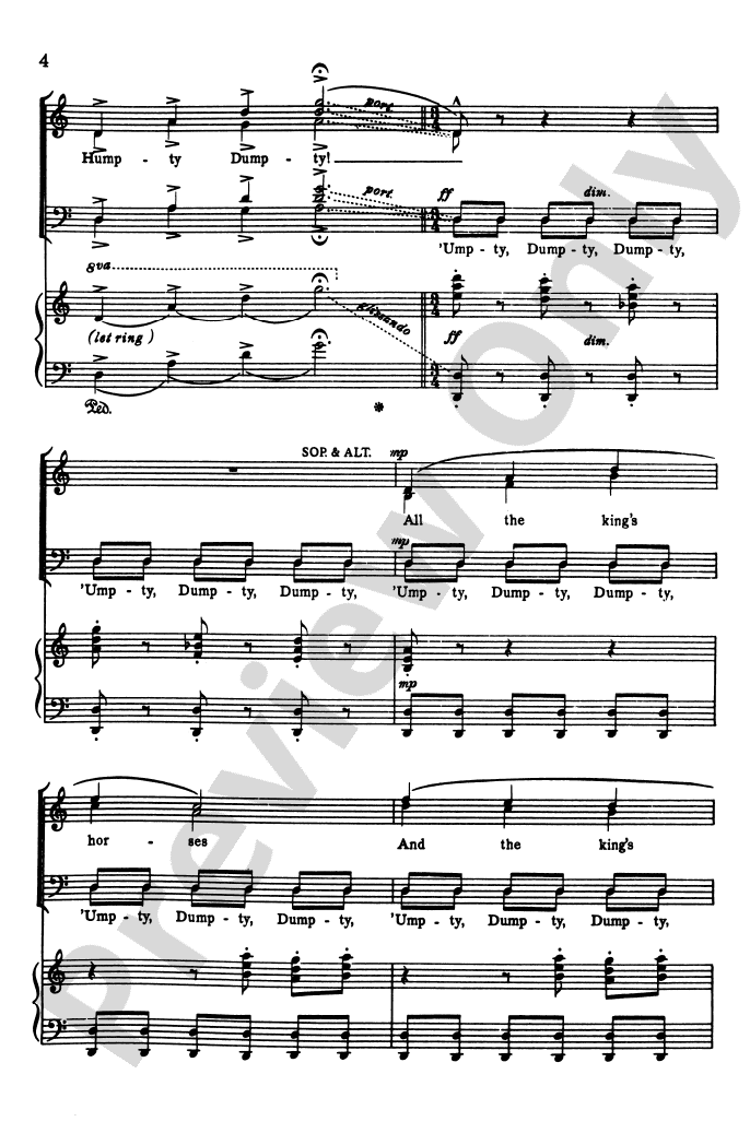 Five Nursery Rhymes: SATB Choral Octavo: Ralph Hunter - Digital Sheet ...