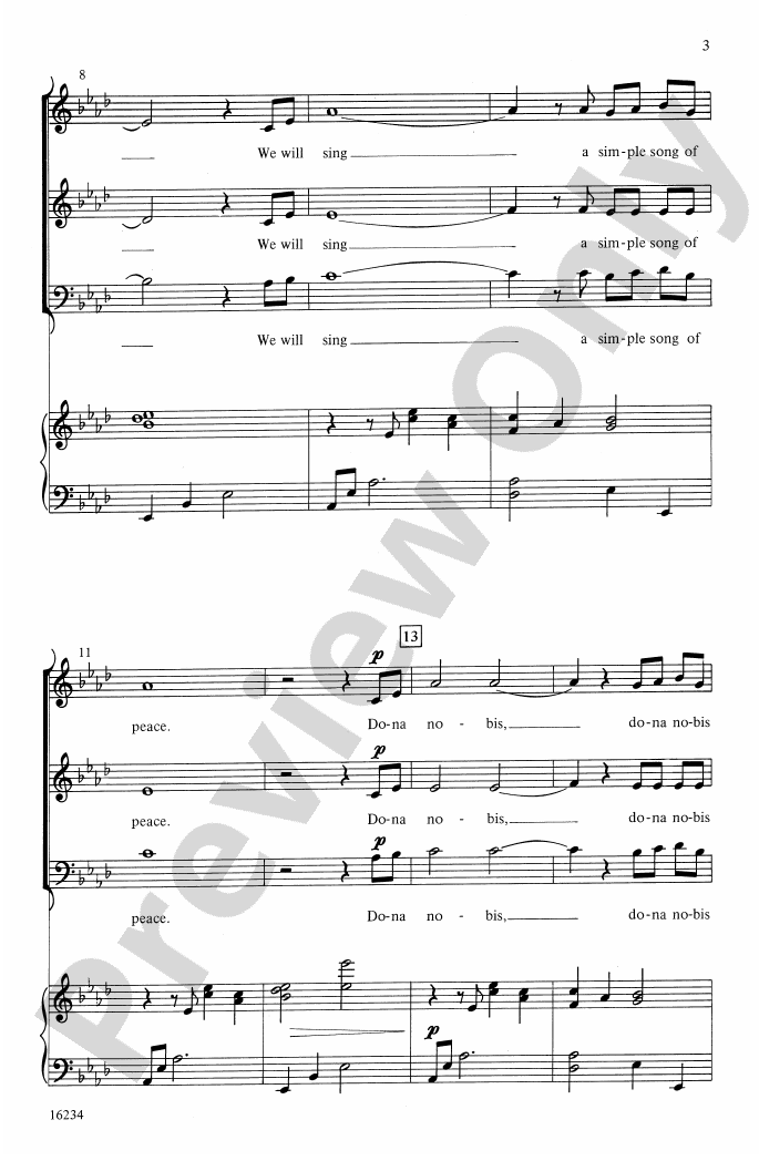 Simple Song of Peace: 3-Part Mixed (with Opt. Sign Language) Choral ...