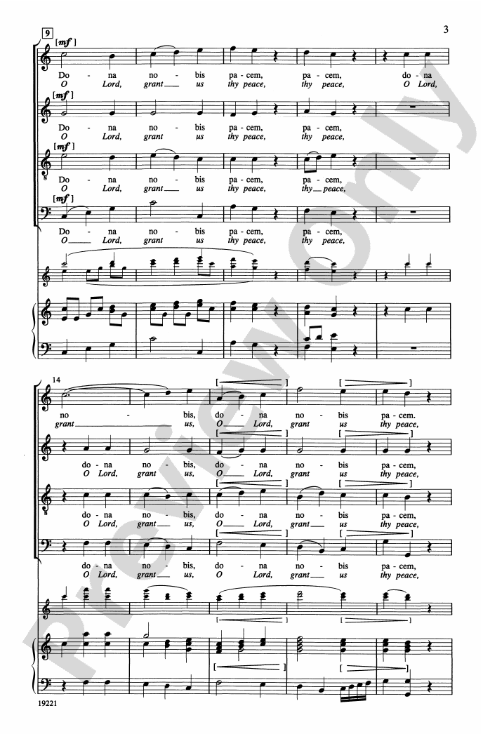 Dona Nobis Pacem (from Missa Solemnis): SATB Choral Octavo: Wolfgang ...