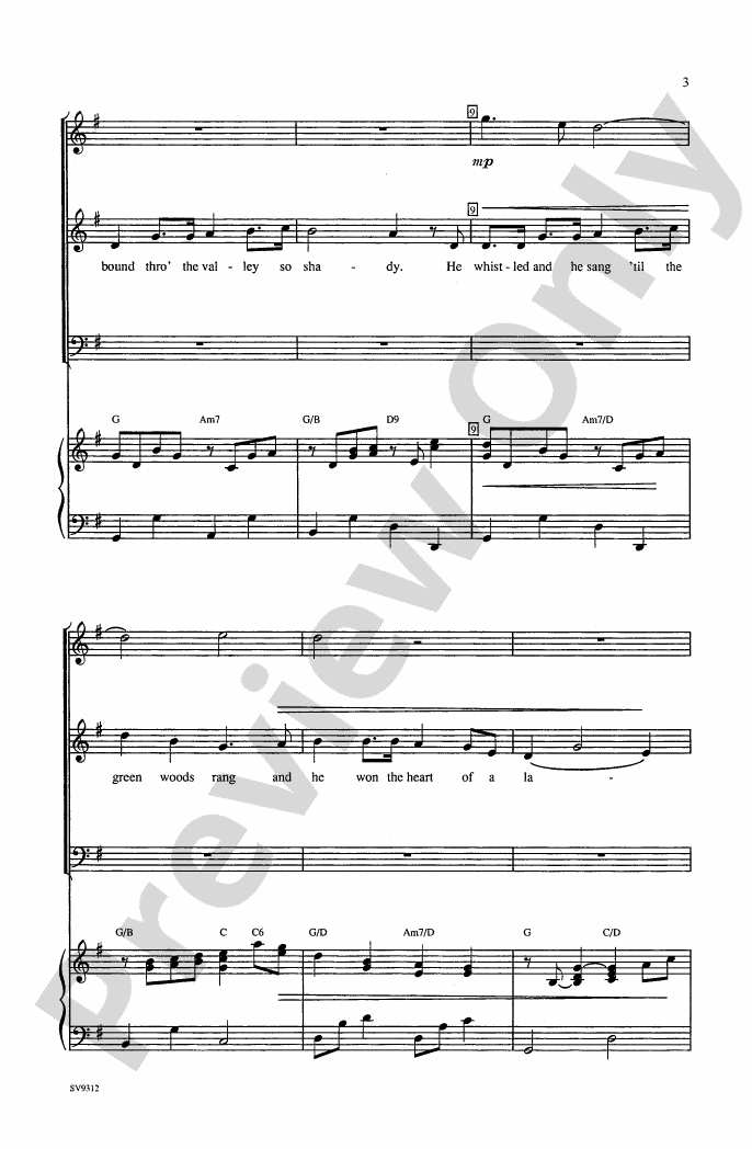 The Gypsy Rover: 3-Part Mixed Choral Octavo - Digital Sheet Music Download
