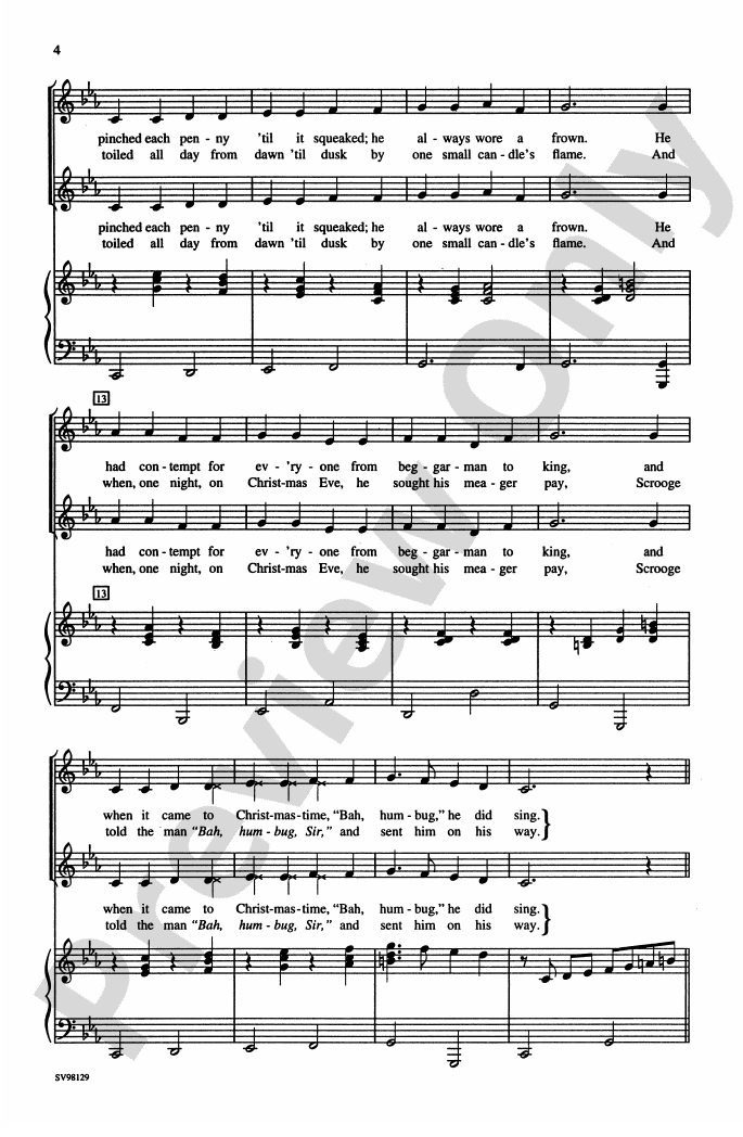 Scrooge, Scrooge, Scrooge: 2-Part Choral Octavo: Mary Donnelly ...