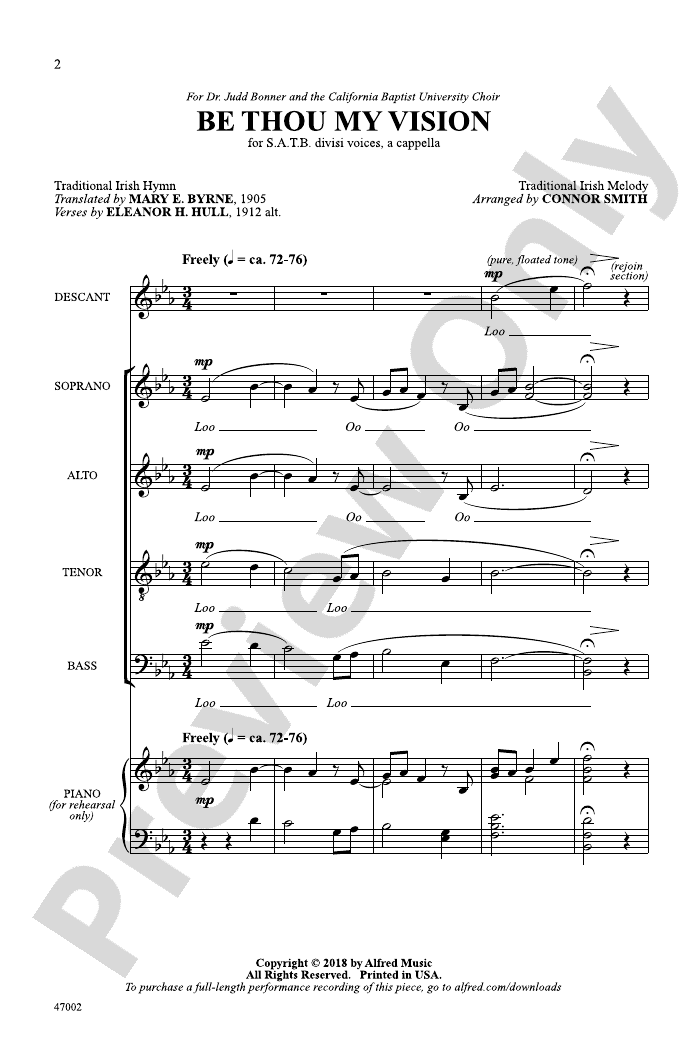 Be Thou My Vision: SATB divisi, a cappella Choral Octavo - Digital Sheet Music Download
