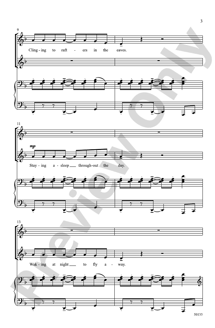 The Bat: 2-Part Choral Octavo: Andy Beck - Digital Sheet Music Download