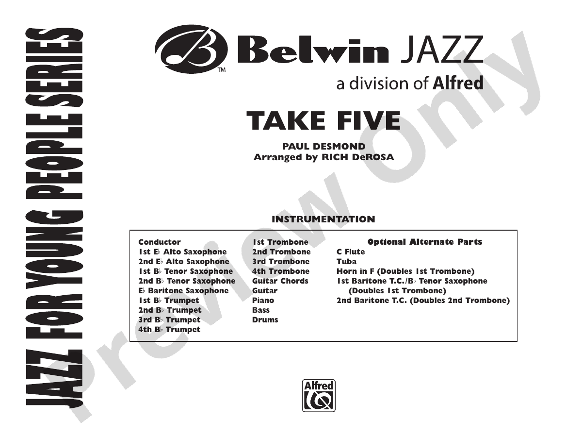 Take Five: Score: Jazz Ensemble Score - Digital Sheet Music Download