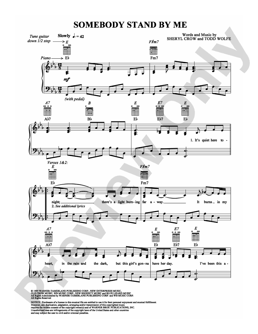 Somebody Stand By Me: Piano/Vocal/Chords: Faith Hill - Digital Sheet ...