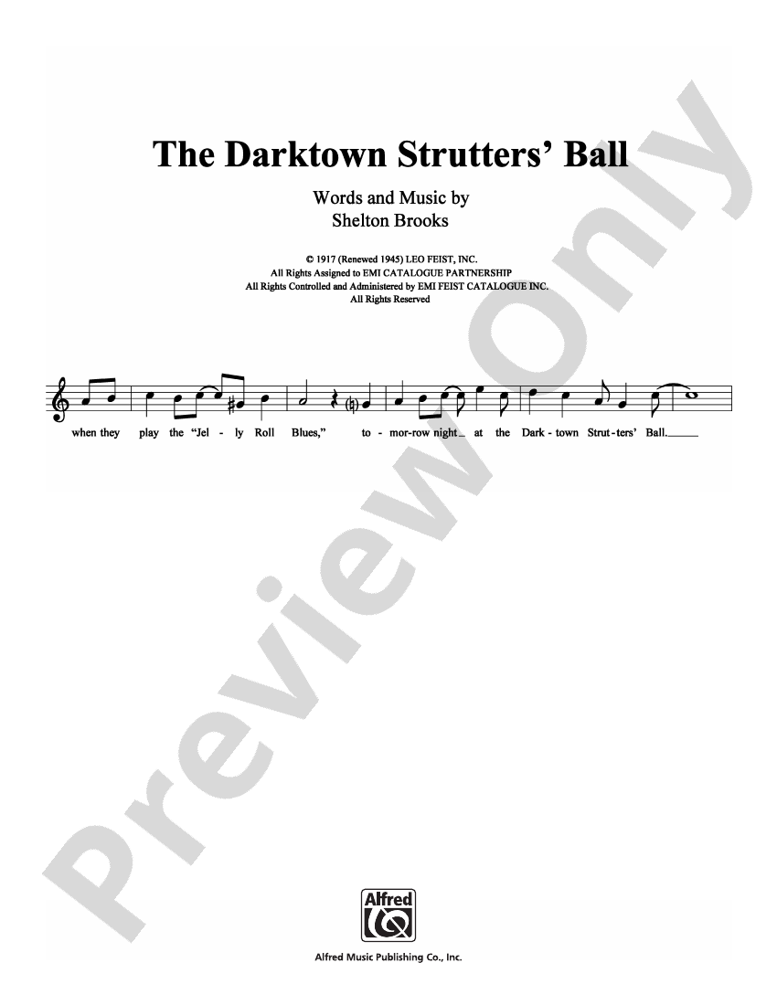 The Darktown Strutter's Ball: Lead Sheet: Original Dixieland Jazz Band ...