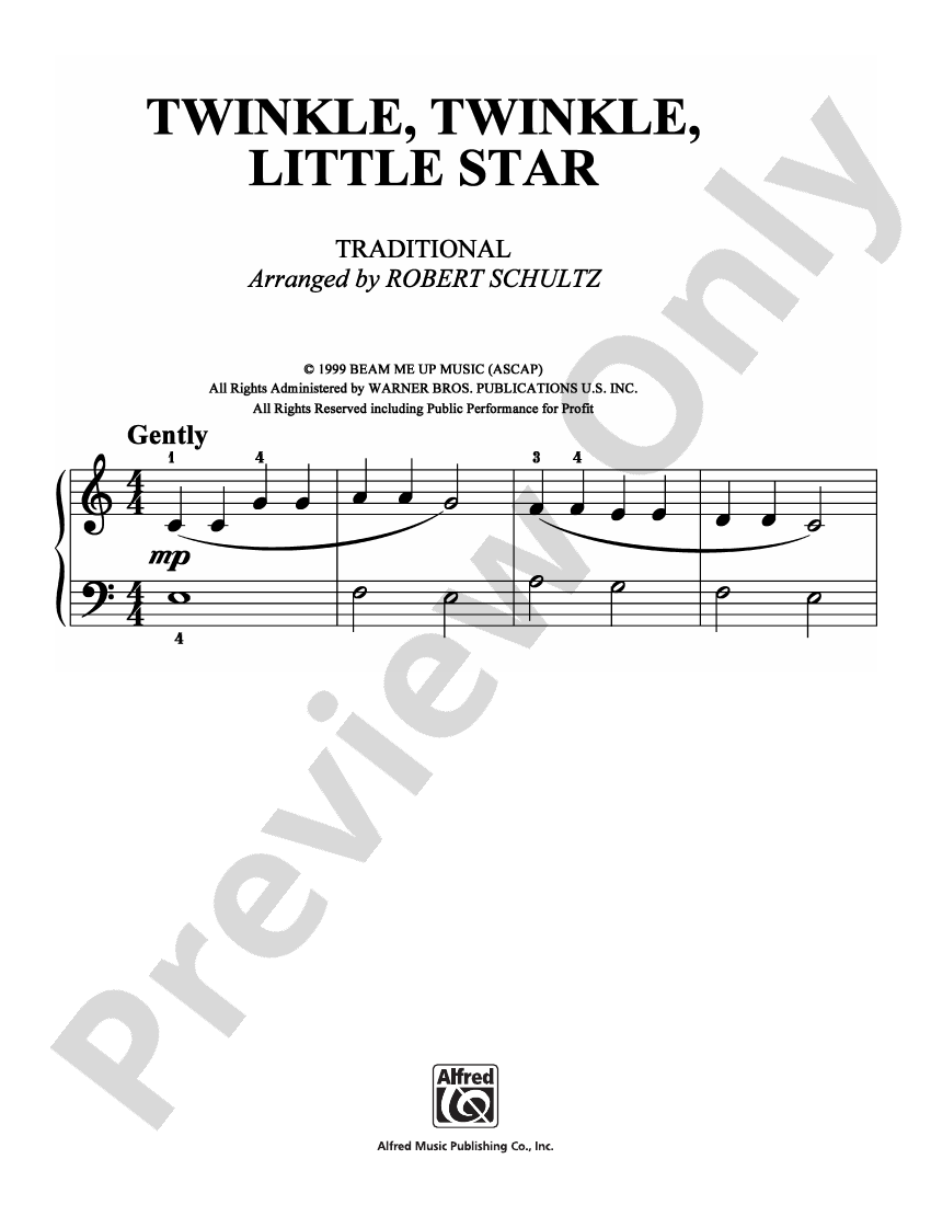 Twinkle, Twinkle, Little Star: Easy Piano: Traditional - Digital Sheet ...