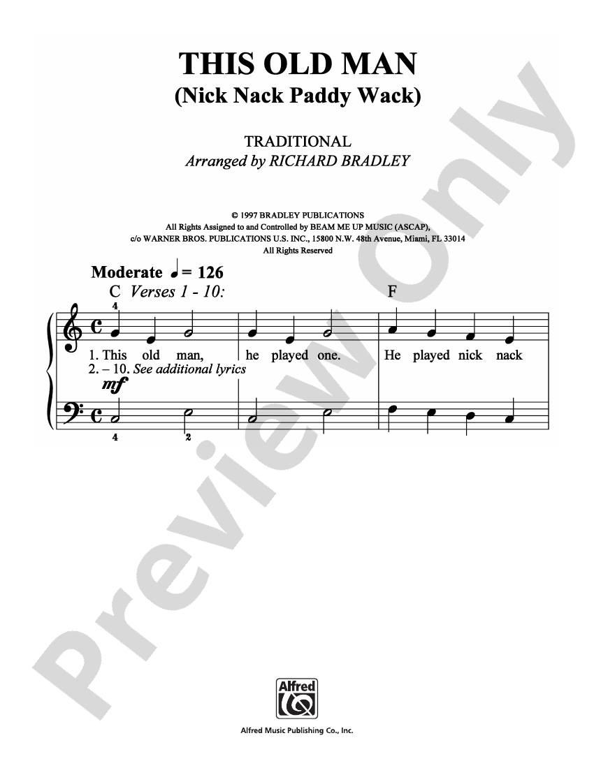 This Old Man: Easy Piano: Traditional - Digital Sheet Music Download