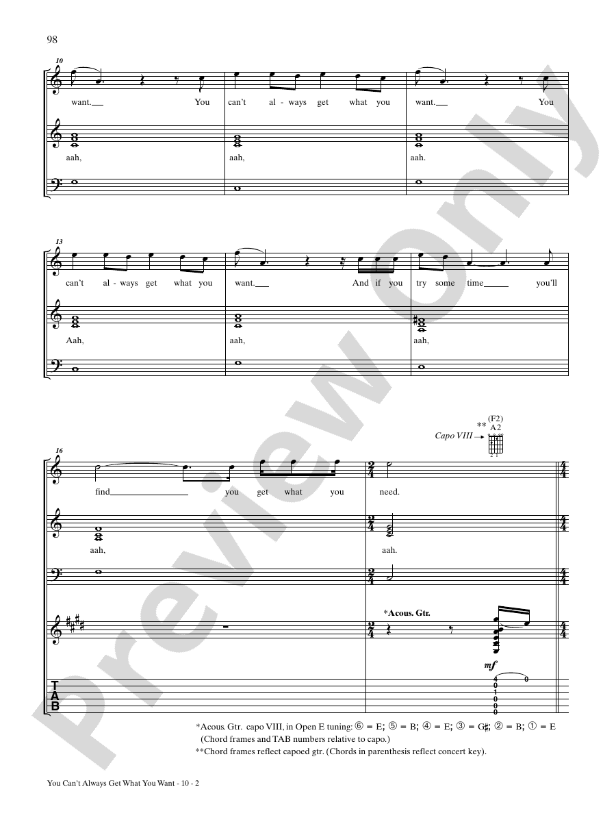 You Can't Always Get What You Want: Guitar: The Rolling Stones - Digital Sheet Music Download