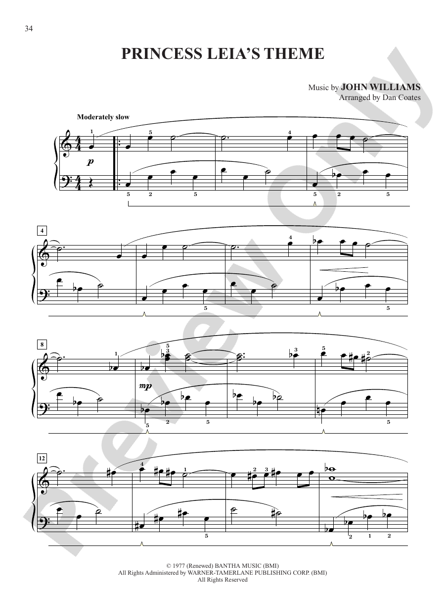 Princess Leias Theme From Star Wars Piano John Williams
