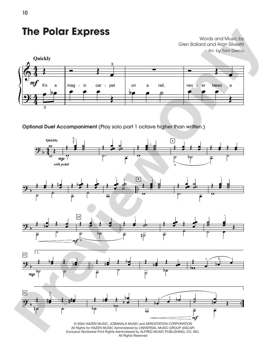 The Polar Express (from "The Polar Express"): Piano: Alan Silvestri ...