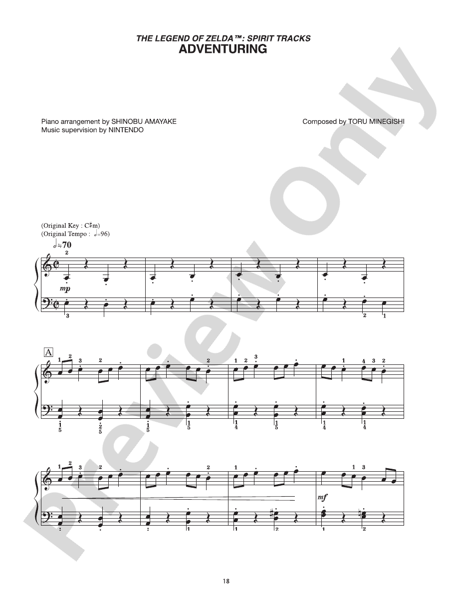 The Legend of Zelda™: Spirit Tracks Adventuring: Piano: Nintendo ...