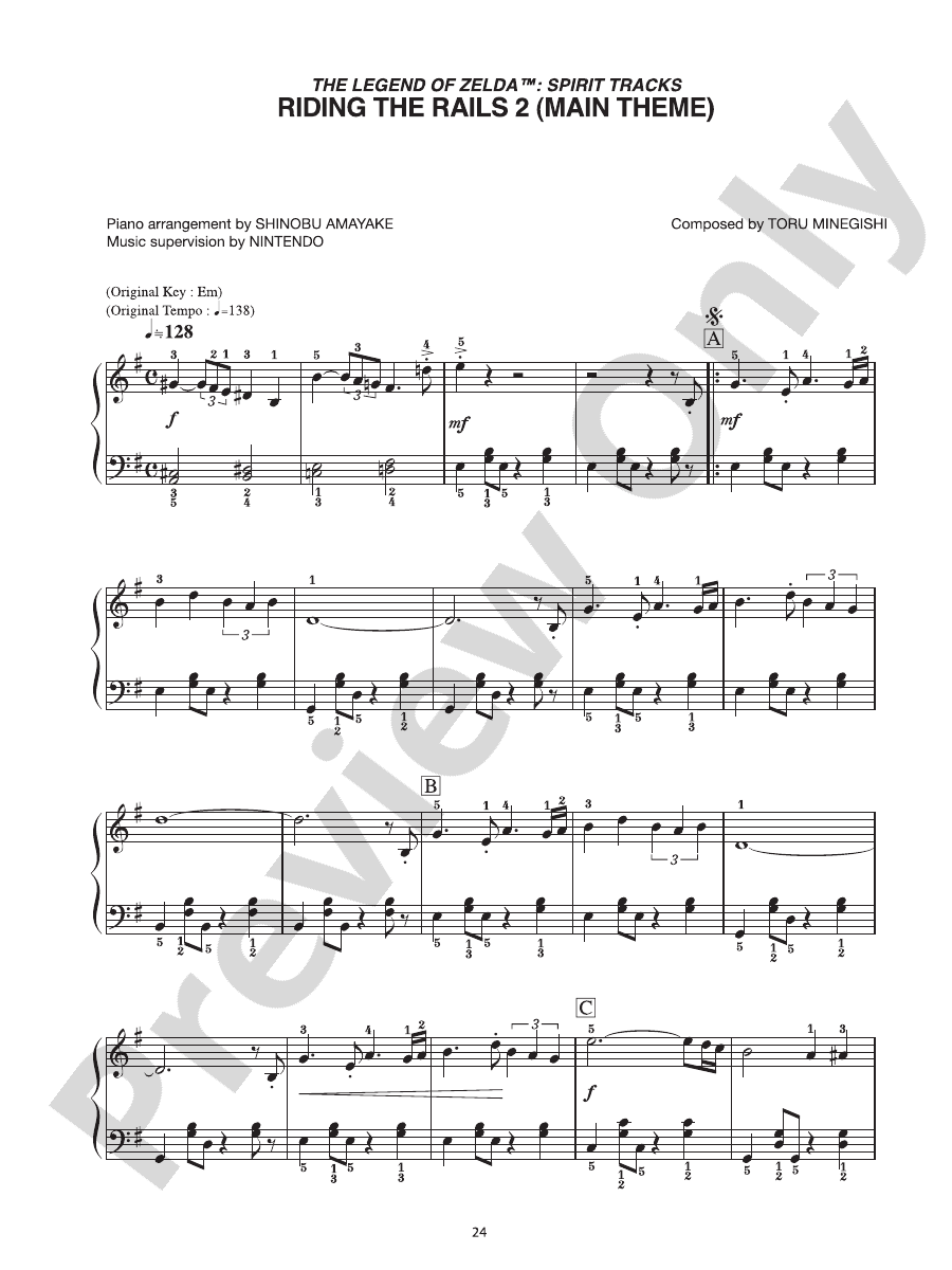 The Legend of Zelda™: Spirit Tracks Riding the Rails 2: Piano: Nintendo ...