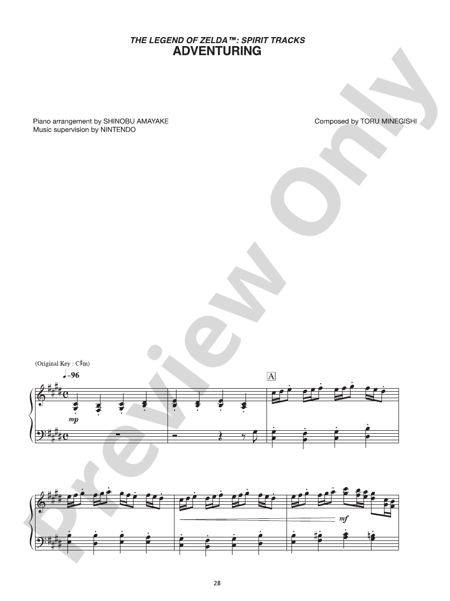 The Legend of Zelda™: Spirit Tracks Adventuring: Piano: Nintendo ...