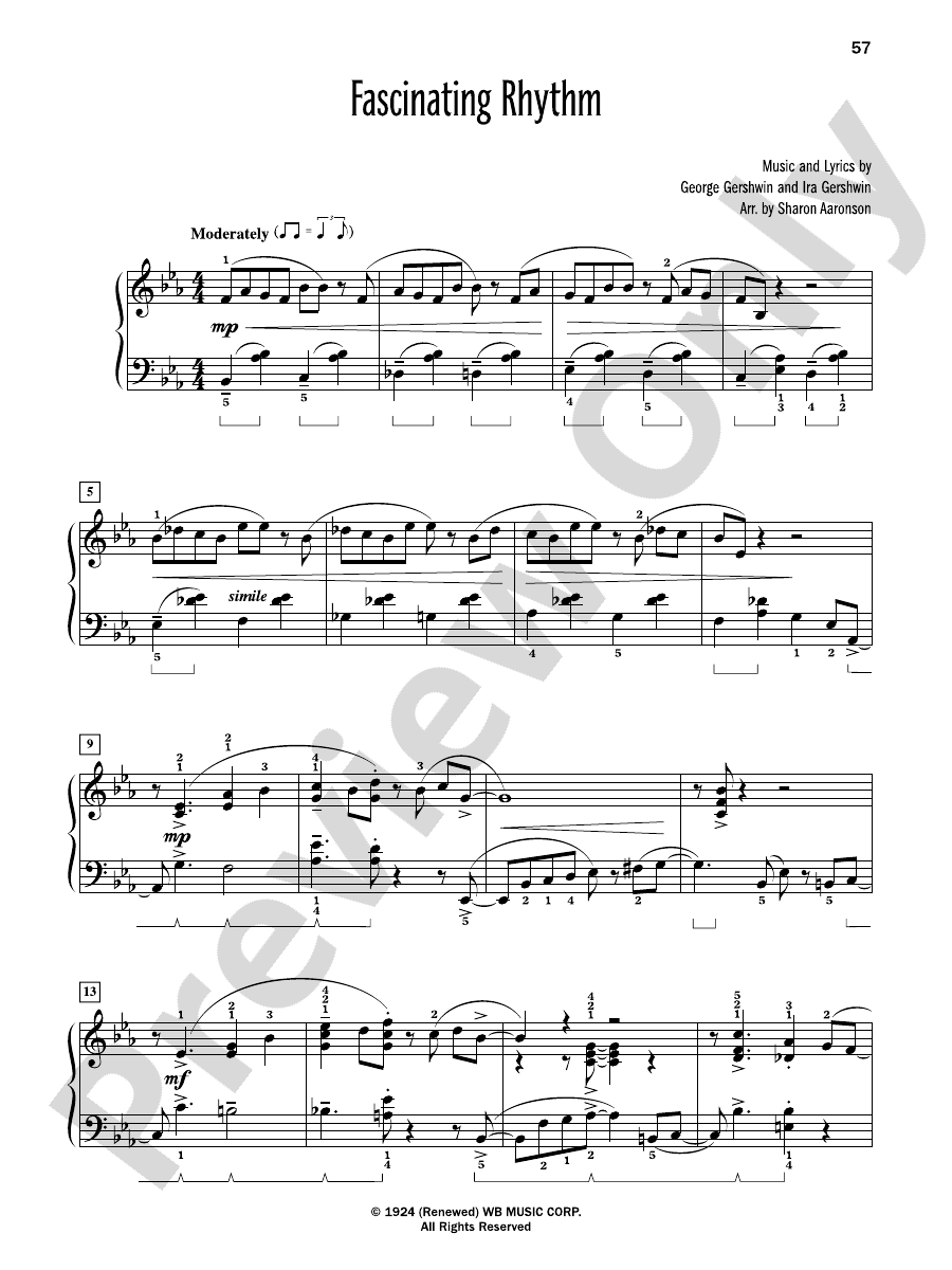 Fascinating Rhythm - Piano Solo: Piano: Ira Gershwin - Digital Sheet ...