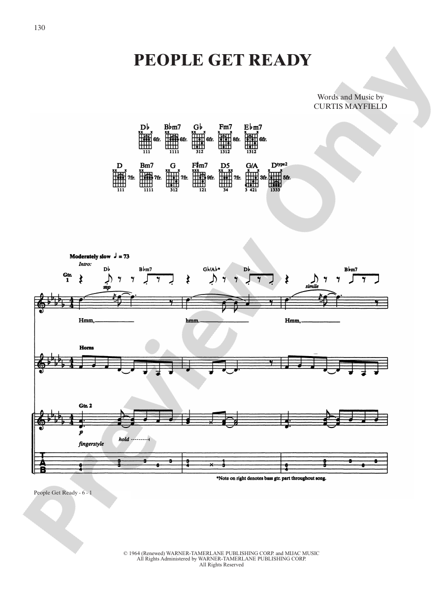 People Get Ready: Guitar: Curtis Mayfield - Digital Sheet Music Download