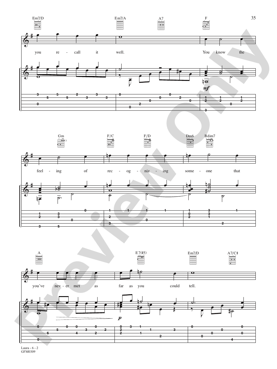 Laura: Guitar: Johnny Mercer - Digital Sheet Music Download