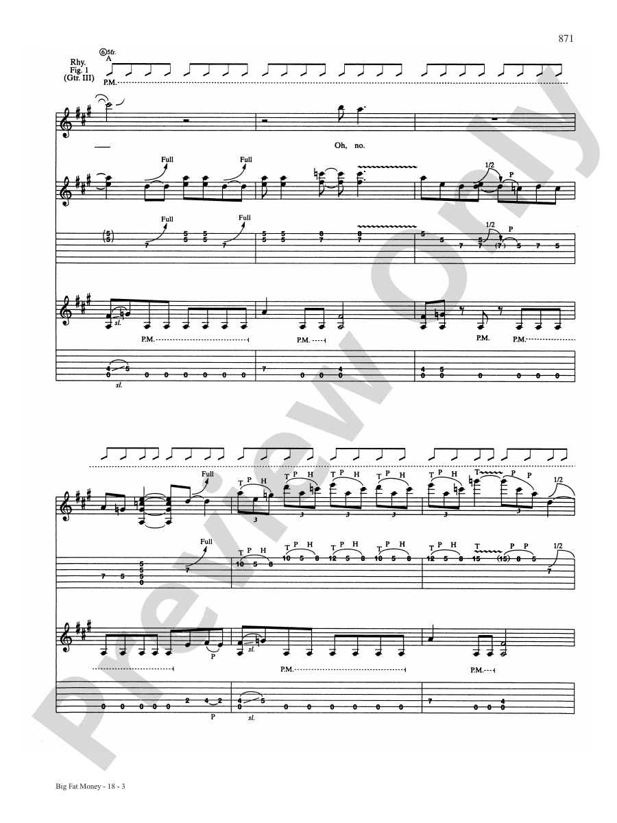 Big Fat Money: Guitar: Van Halen - Digital Sheet Music Download