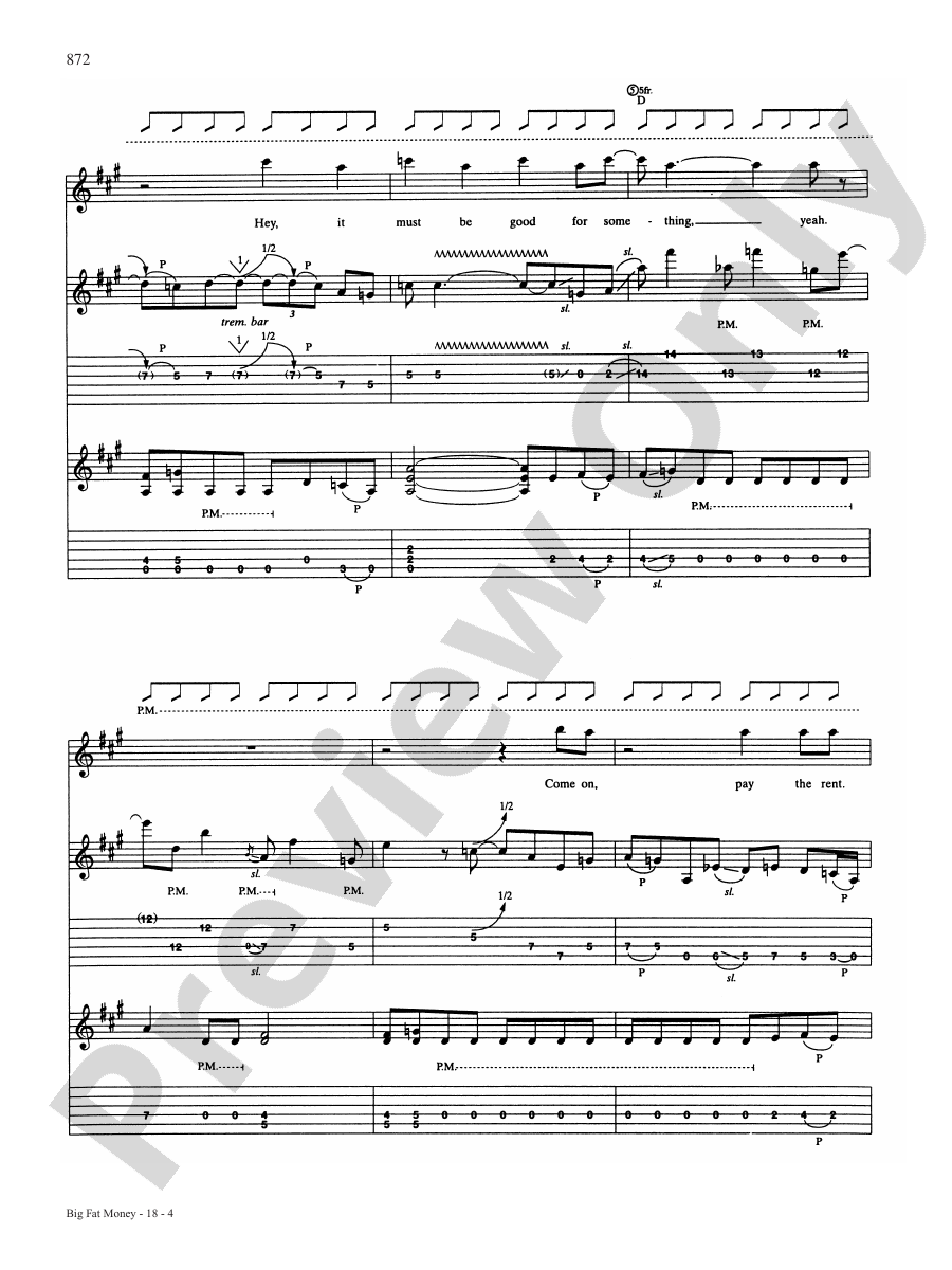 Big Fat Money: Guitar: Van Halen - Digital Sheet Music Download