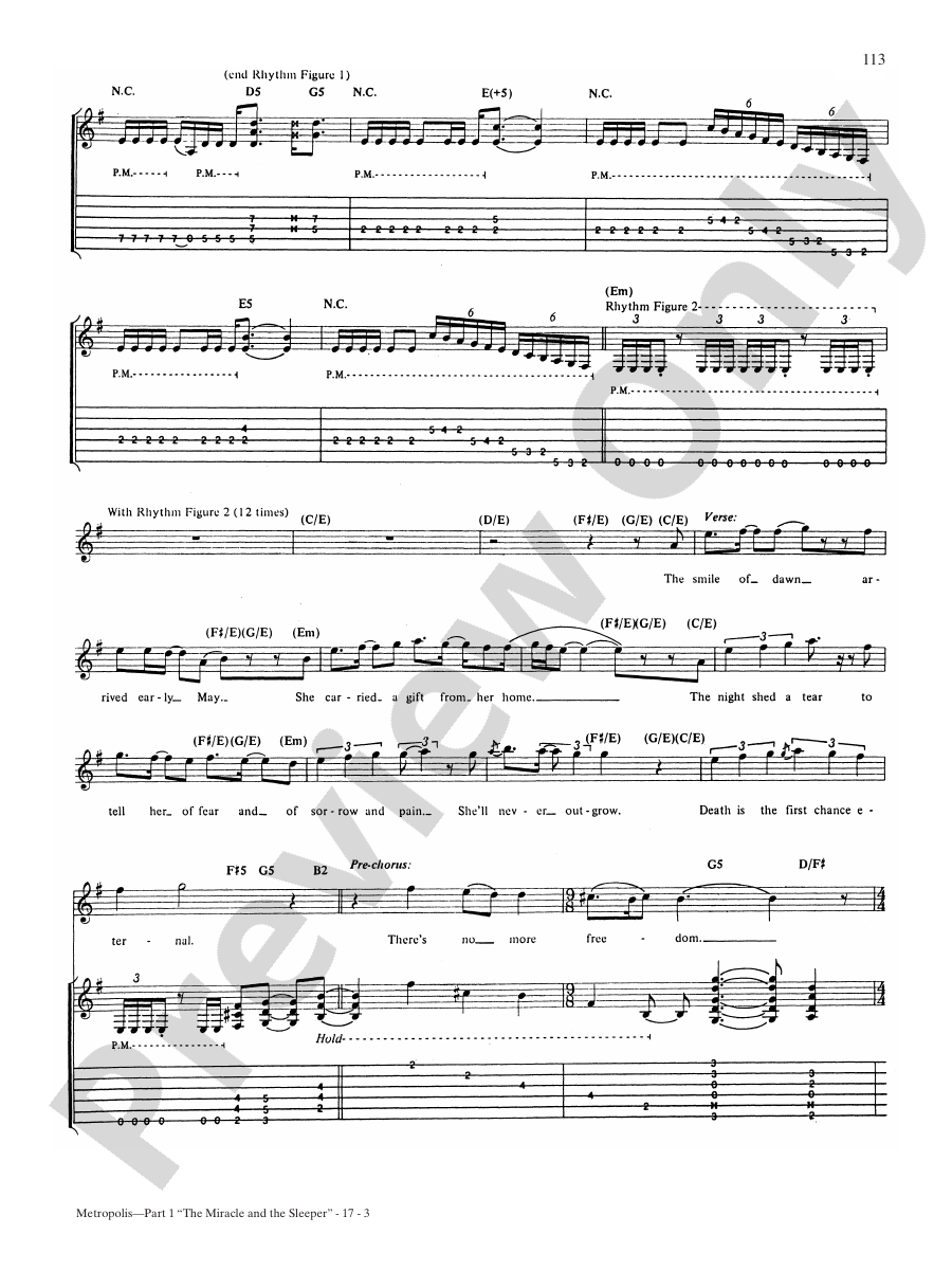 Metropolis-Part 1: "The Miracle and the Sleeper": Guitar: Dream Theater ...