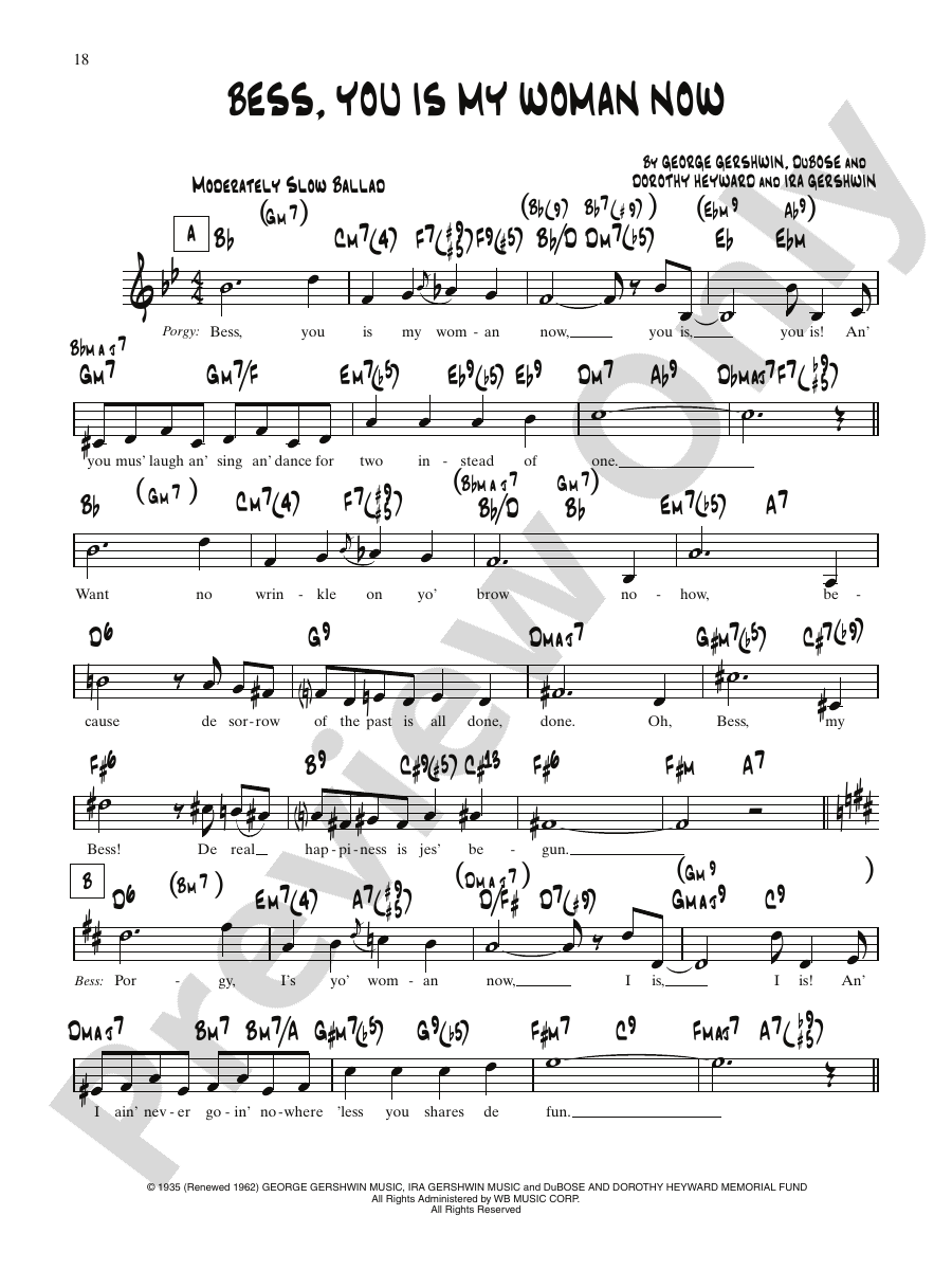 Bess You Is My Woman Now (From "Porgy And Bess"): Guitar: George ...