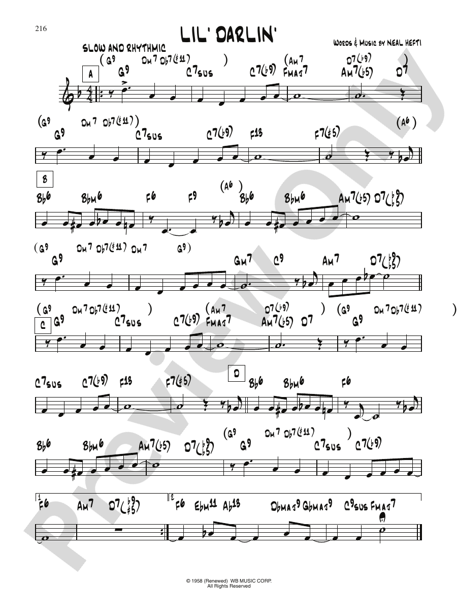 Li'l Darlin': : Count Basie - Digital Sheet Music Download