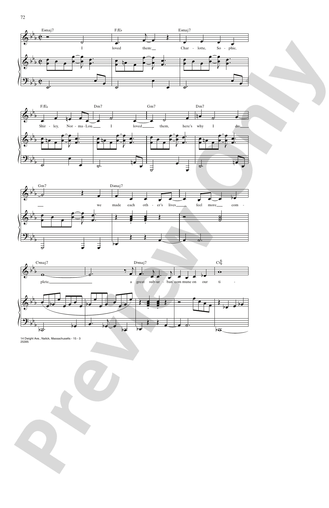 14 Dwight Ave., Natick, Massachusetts (from "Elegies: A Song Cycle"): Piano/Vocal/Chords ...