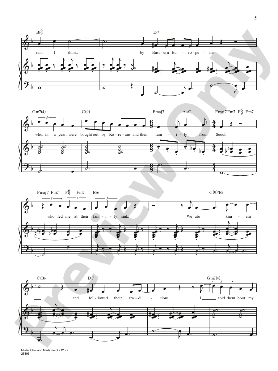 Mister Choi and Madame G (from "Elegies: A Song Cycle"): Piano/Vocal/Chords: William Finn ...